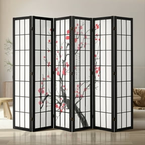 Jostyle Room Divider, 6 Panel Folding Privacy Screen, Japanese Shoji ...