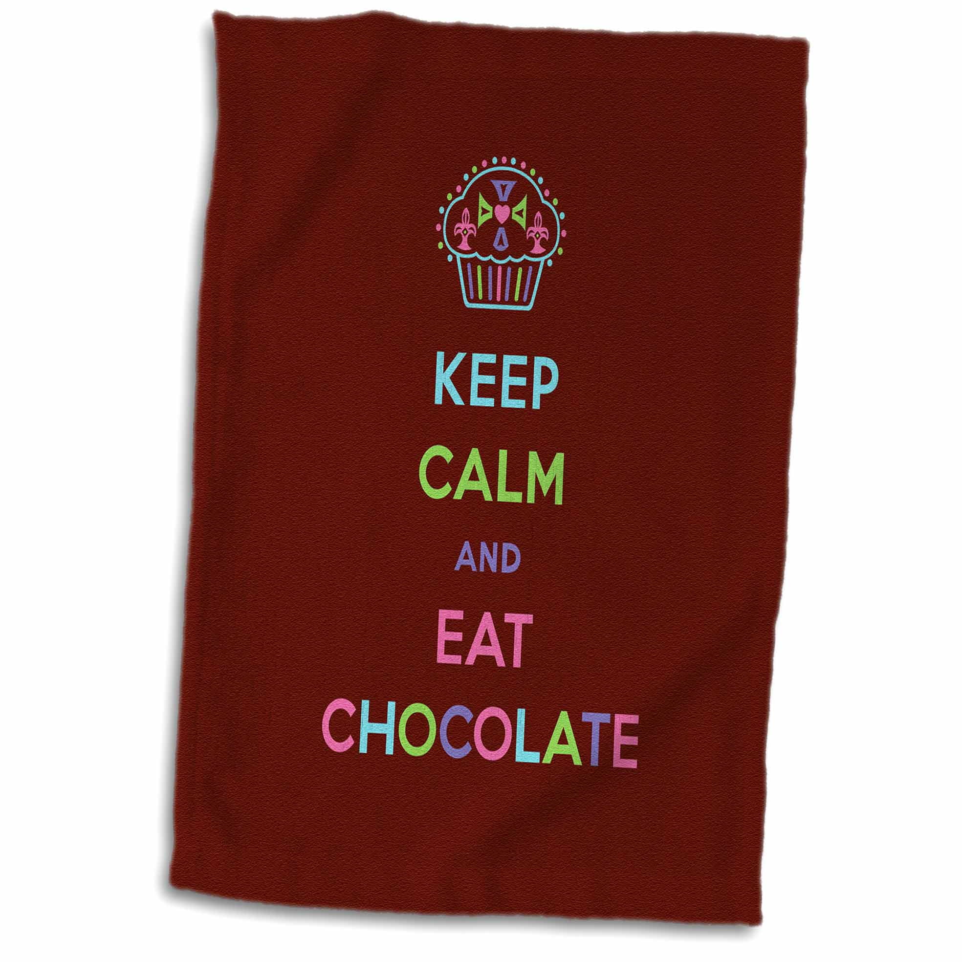 3dRose Keep calm and eat chocolate. Desserts. Candy. Sweets. - Towel ...