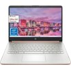 HP 14" HD Rose Gold Laptop Students Business, Intel Quad-Core Processor ...