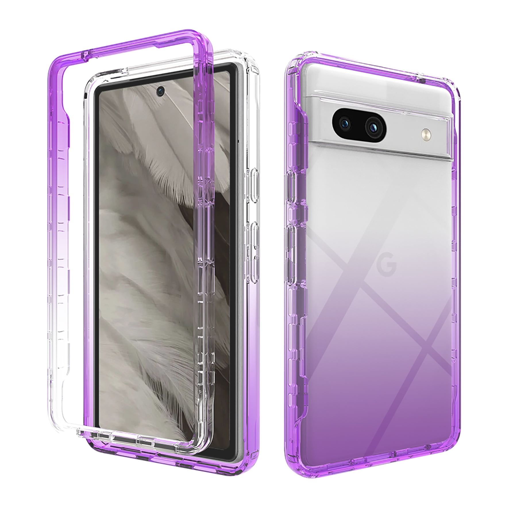 for Google Pixel 7a Clear Case,Gradient Clear Shockproof Flexible ...