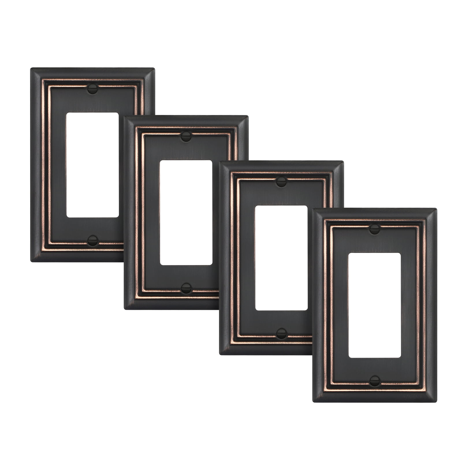 DEWENWILS 4-Pack Metal Wall Outlet Cover, Decorator Wall Plates for ...