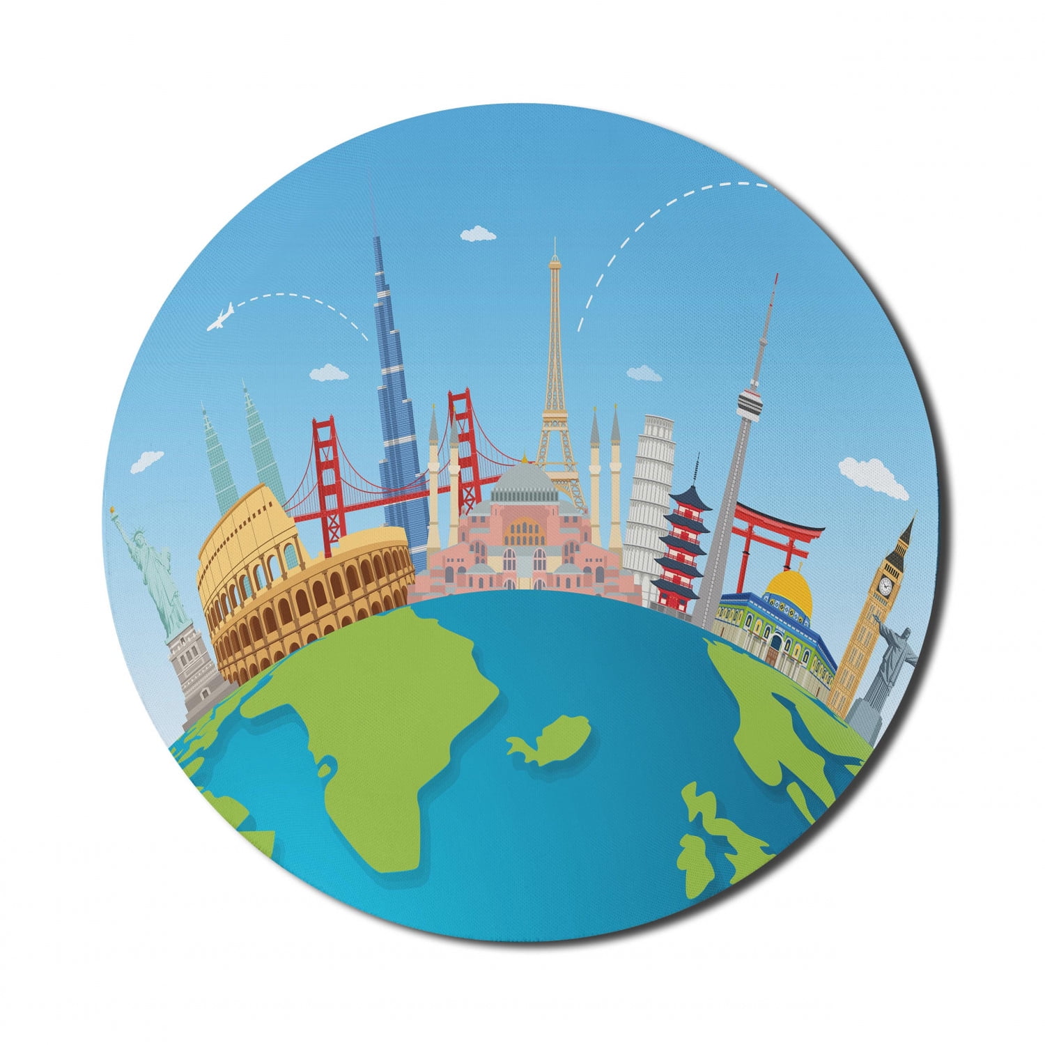 Travel Mouse Pad for Computers, Explore the World Themed Graphic with ...