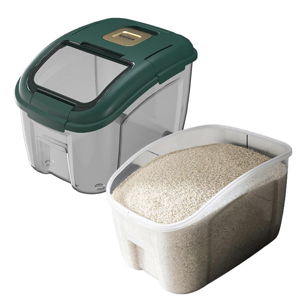 Rice Bucket | Food Storage Container | Clear Grain Keeper, Sealed ...