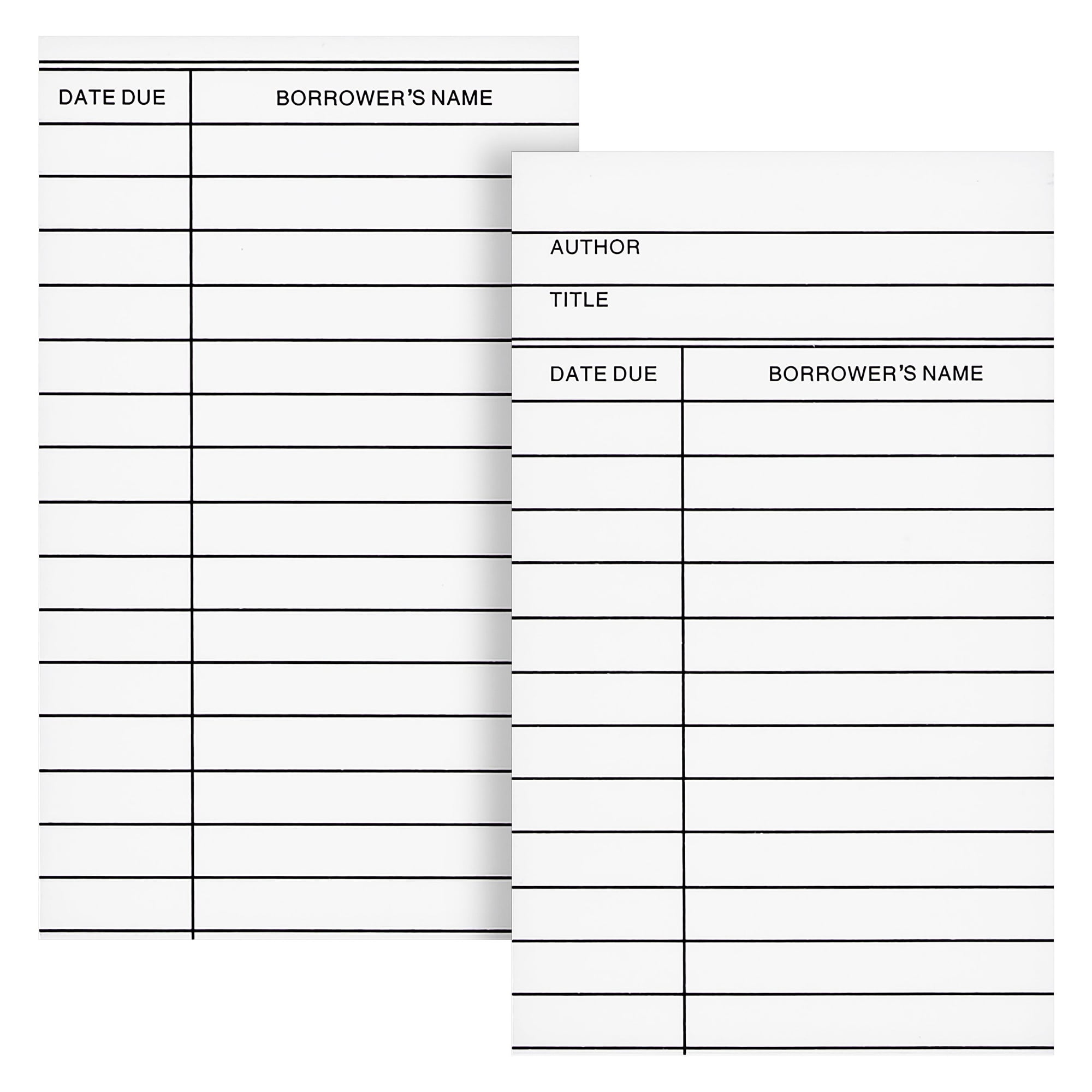 Library Checkout Card Template