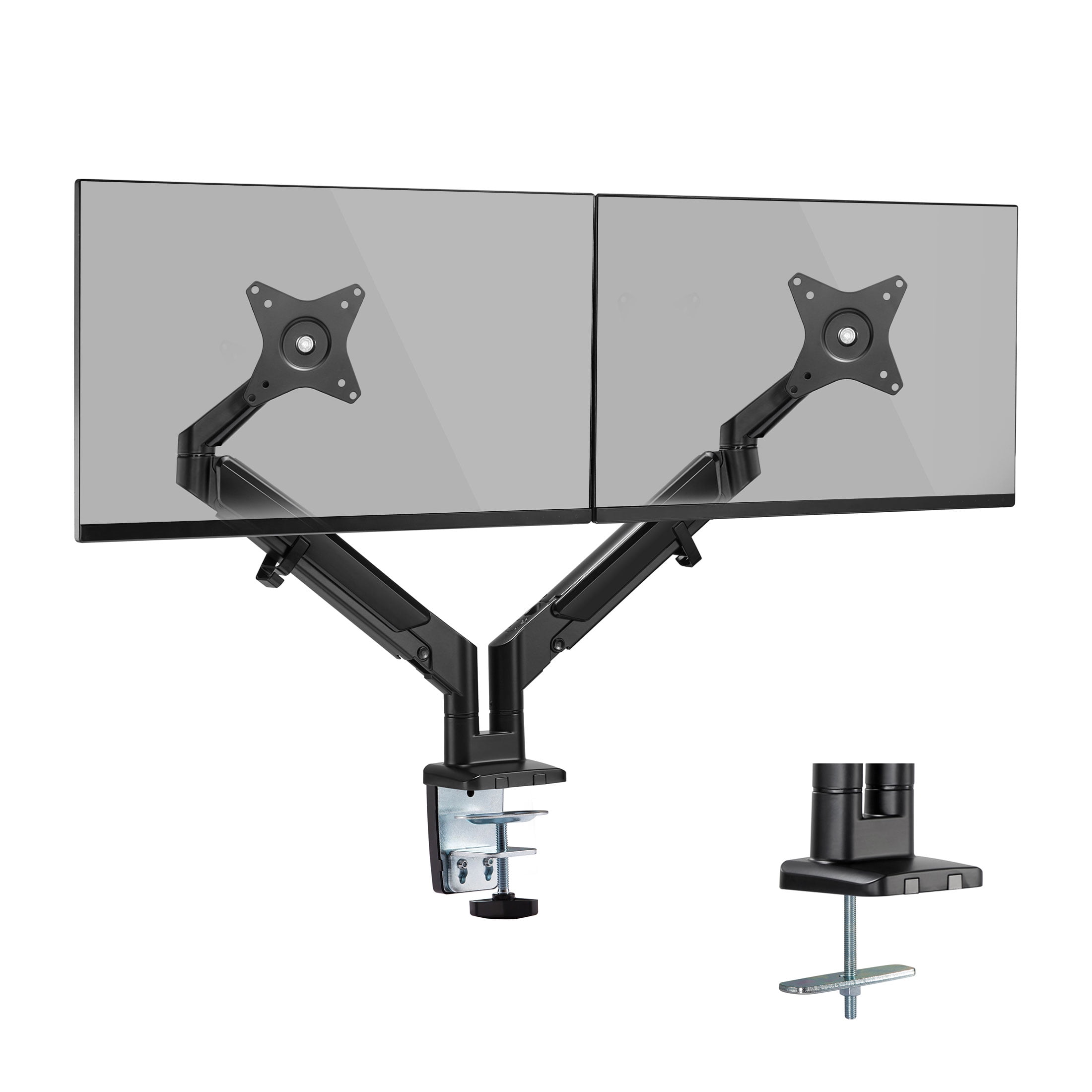 Mount-It! Dual Computer Monitor Mount With Low Profile Gas Spring Arms ...