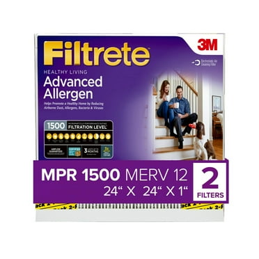 Filtrete 14x20x1 Air Filter, MPR 1500 MERV 12, Advanced Allergen ...