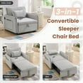 Dinosisco 3-in-1 Convertible Sleeper Chair Bed, Indoor Lounge Chair ...