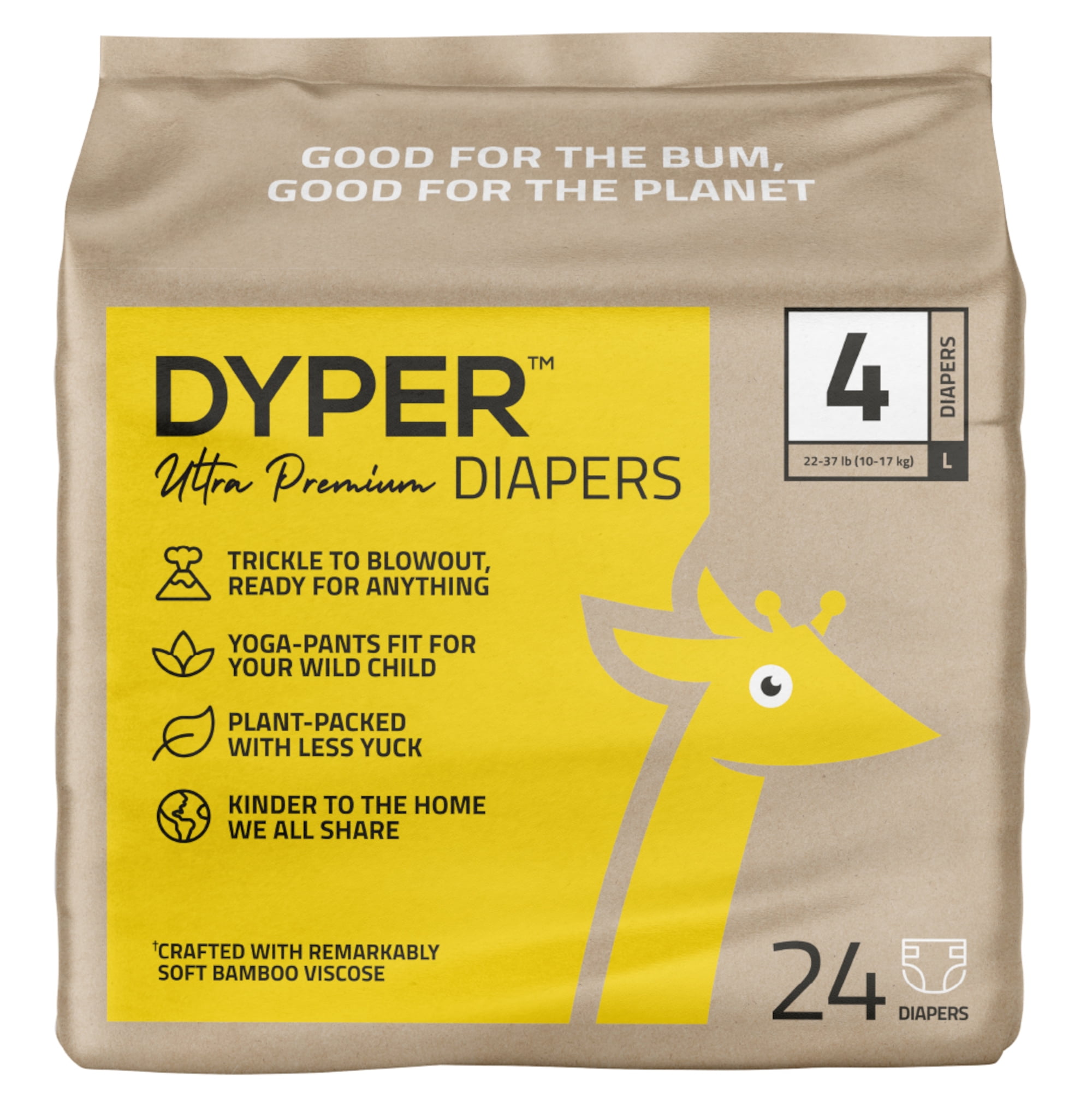 DYPER Ultra Premium Diapers Size 4, 24 Diapers (Select For More Options ...