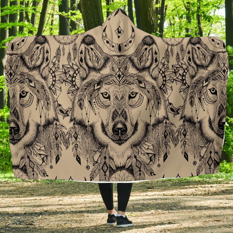 Manta india con capucha Boho Wolf | Bodega Aurrera en línea