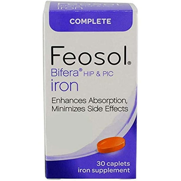 Feosol Complete Iron Supplement Tablets, Heme+Non-Heme, Extra Gentle on ...