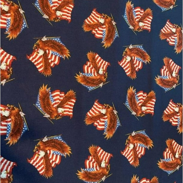 Eagles Patriotic Flag Cotton Fabric