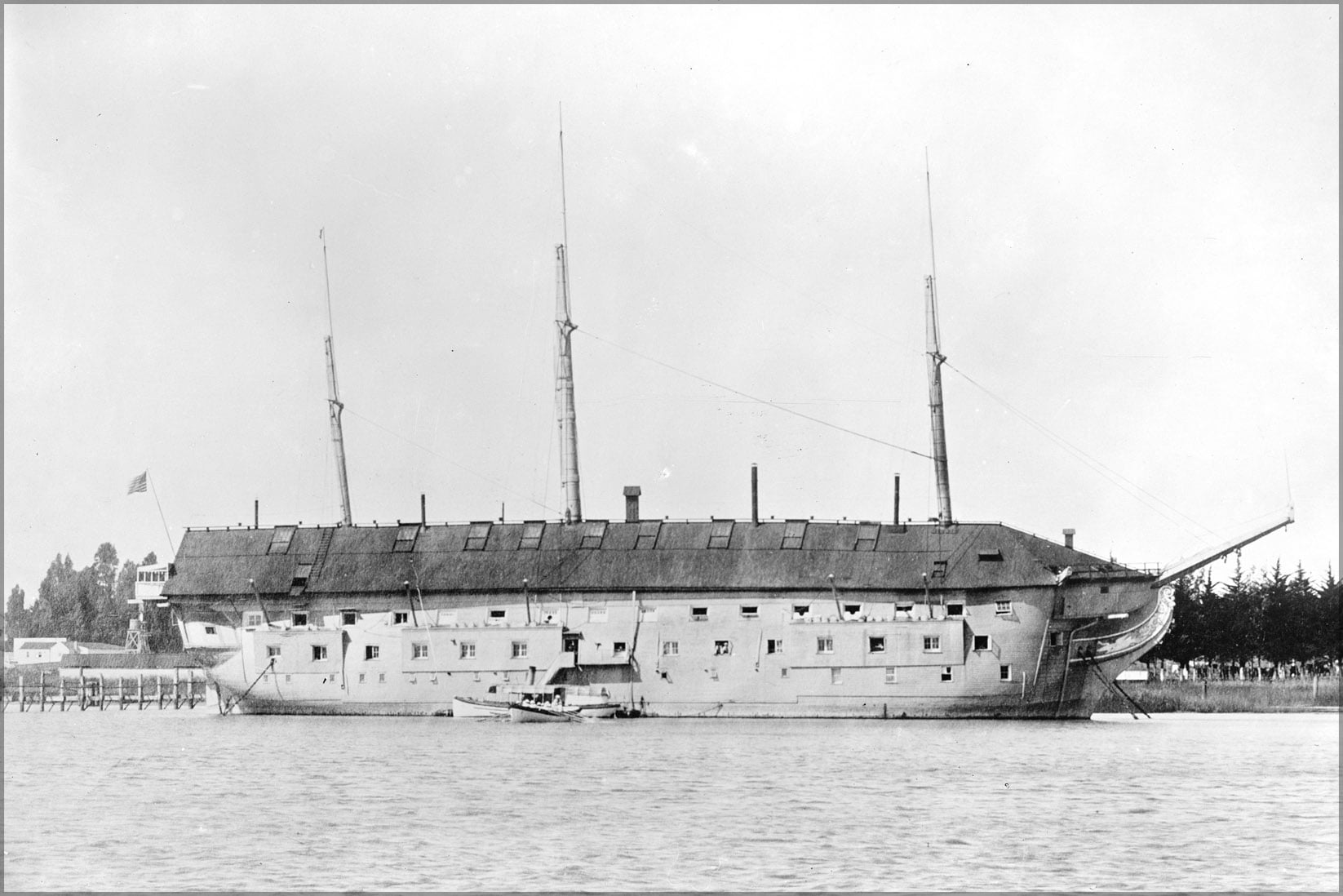 24"x36" Gallery Poster, USS Independence hulk Mare Island 1890s ...