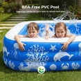 Inflatable Pool, 120" X 67" X 22" Family Swimming Pool, Oversized ...