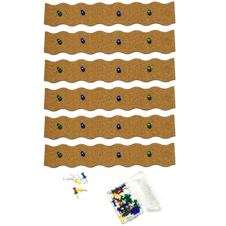 JINGT 6-Pack Premium Cork Board Strips for Walls, Multipurpose Bulletin ...