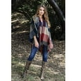 TD Collections Women's Woven Buffalo Plaid Ruana Poncho Wrap Shawl (Red ...