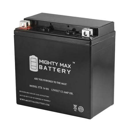 YTX14-BS High Performance - Maintenance Free - AGM Motorcycle Battery ...