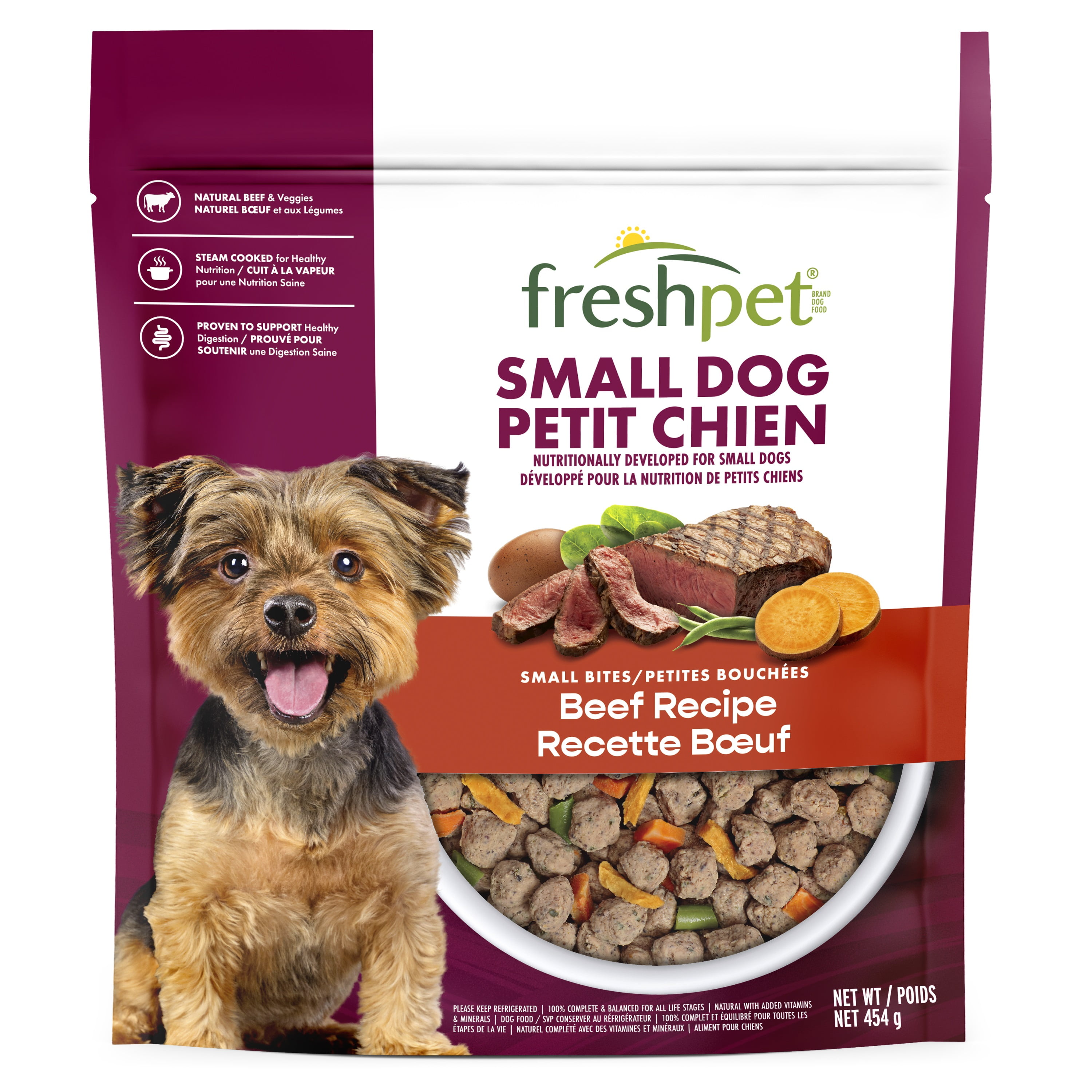Freshpet Fresh Dog Food, Small Dog Beef & Egg Recipe, Small Bites ...
