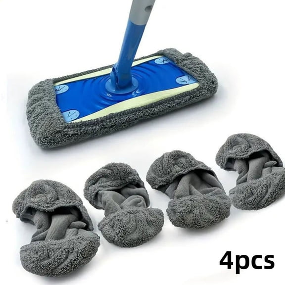 4 - Pack Grey Microfiber Mop Pads - Highly Absorbent, Multi - Purpose ...