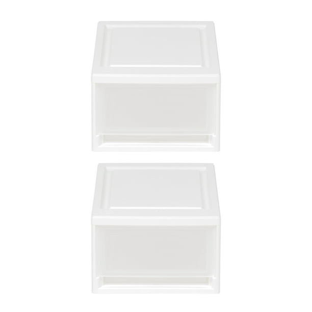 Iris Usa 6qt Plastic Storage Modular Stacking Drawers Set Of 2