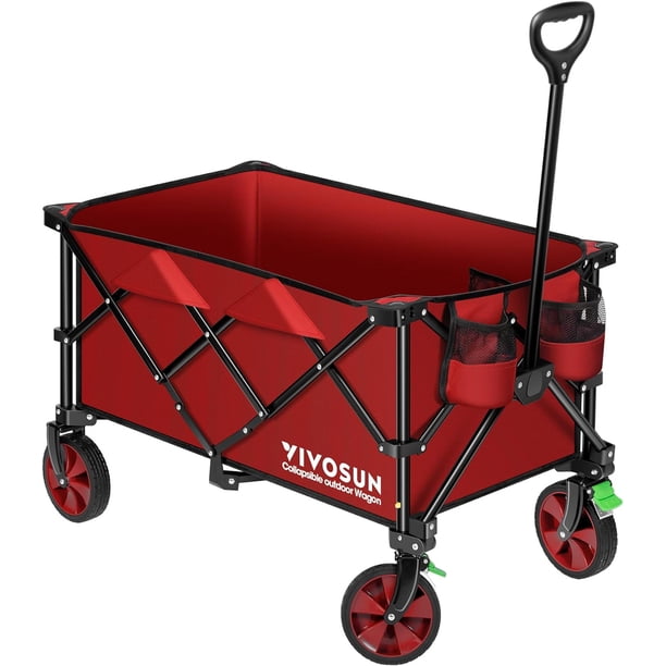 Heavy Duty Folding Collapsible Wagon Utility Outdoor Camping Cart with ...