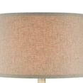 Ziya 30 Inch Table Lamp, Tall Pedestal Stand, Drum Shade, Stone Cream ...