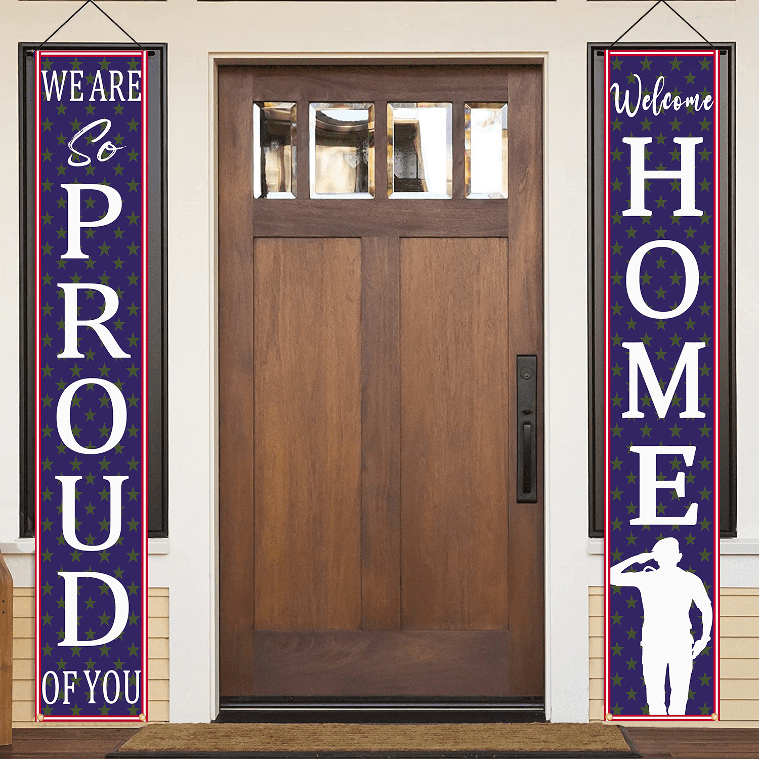Patriotic Soldier Welcome Home Porch Sign Banner,Patriotic Theme ...