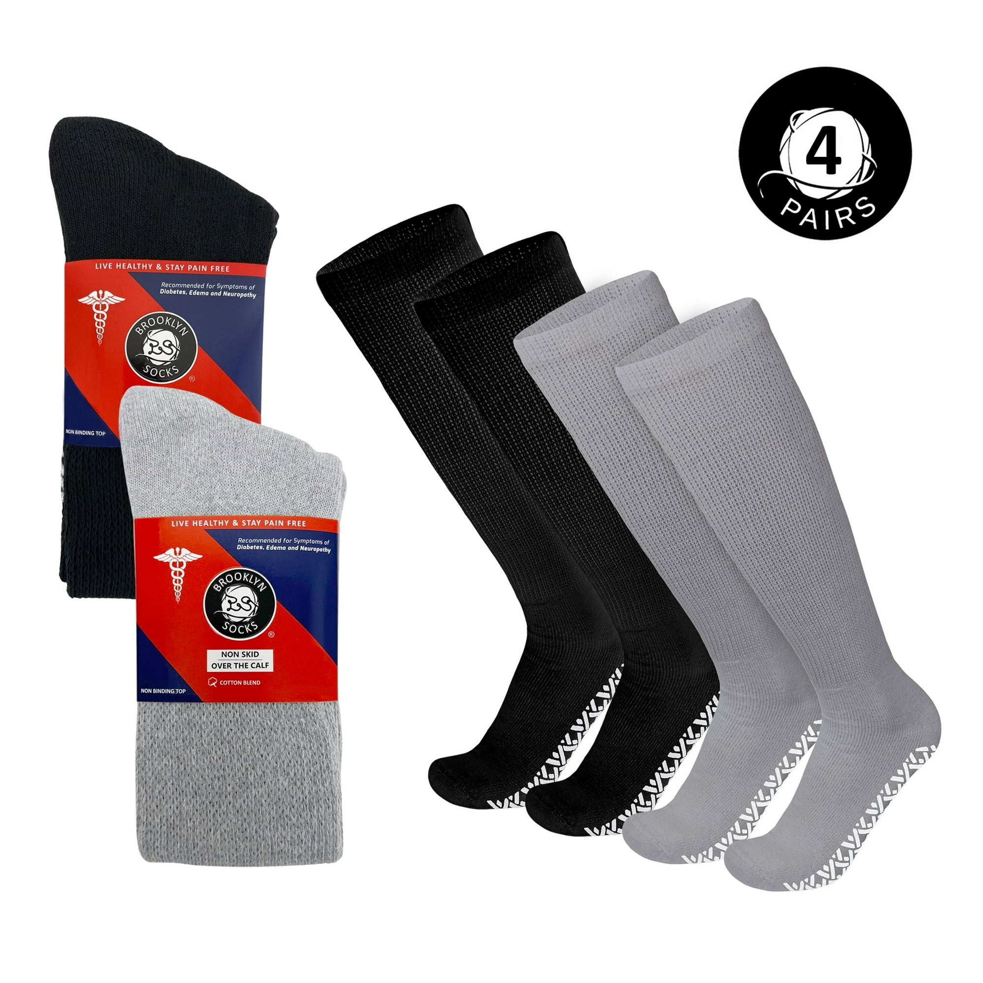Click here for Brooklyn Socks 4 Pairs Of Non-Skid Over-The-Calf D... prices