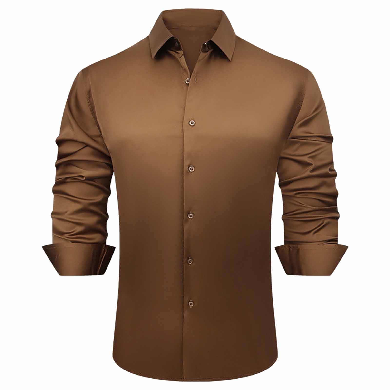 Click here for Cfhntfmh Mens Silk Satin Dress Shirts Long Sleeve... prices