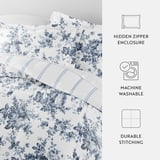 Comfort Canopy, Cabbage Rose Stripe Reversible Comforter Set, Ultra ...