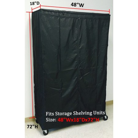 Covered Living Storage Shelving unit cover, fits racks 48"Wx18"Dx72"H ...