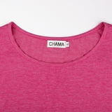 Chama Plus Size Short Sleeve Tunic Tops for Women Flowy Loose Blouse ...