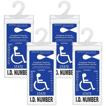 5 Pack - Clear Horizontal Vehicle Parking Permit Pass Hanger Tag Holder ...