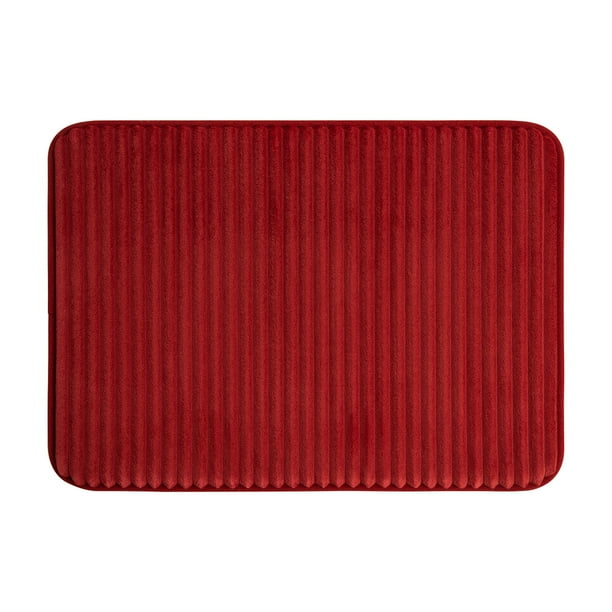 Mainstays Red Performance Foam 17"x 24" Bath Rug - Walmart.com