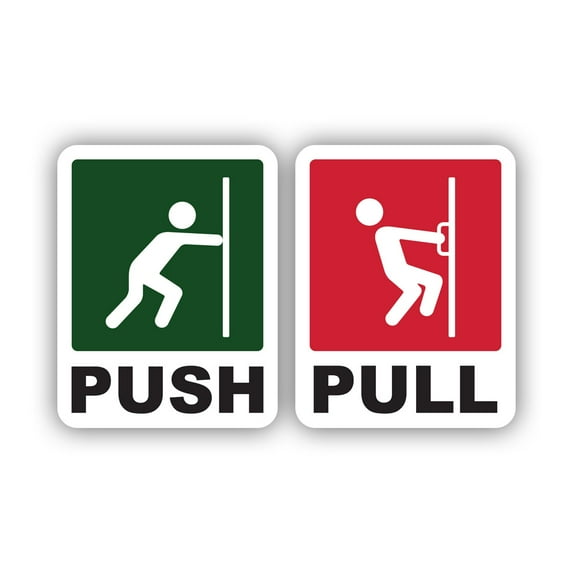 Push Pull Door Sticker Decal - Self Adhesive Vinyl - Weatherproof ...