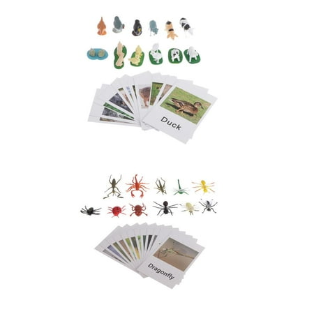 Montessori Animal Match - Miniature 12pcs & 12pcs Farm Animal Figurines ...