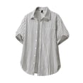 Namayuj Men's Stripe Textured Short Sleeve Shirts Spread Collar Button ...