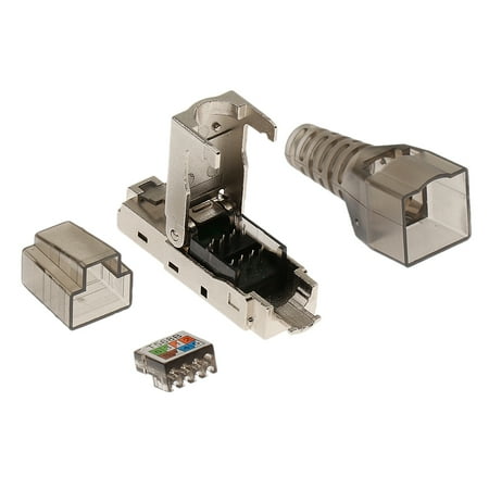 Cat.6A Shielded Plug Connector Modular Network Plug Connector | Walmart ...
