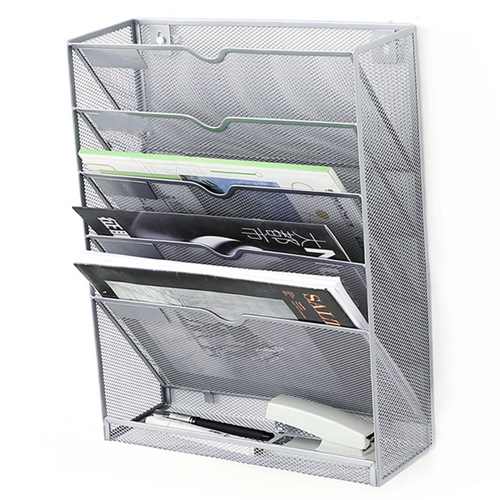 Wall Mount File Holder,5 Tier Wall File Wall Mounted File Holder Tier ...