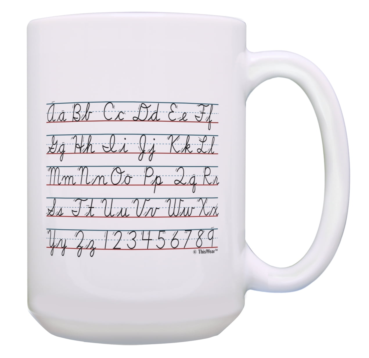 ThisWear Teacher Gift Cursive Alphabet Gift for Teachers Appreciation ...