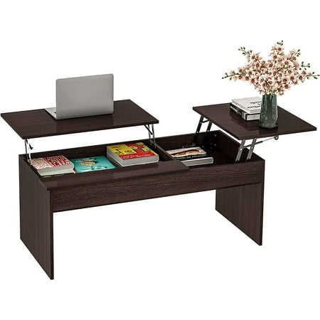 Sinda Modern Lift Top Coffee Table Convertible Console Tea Desk Hidden ...