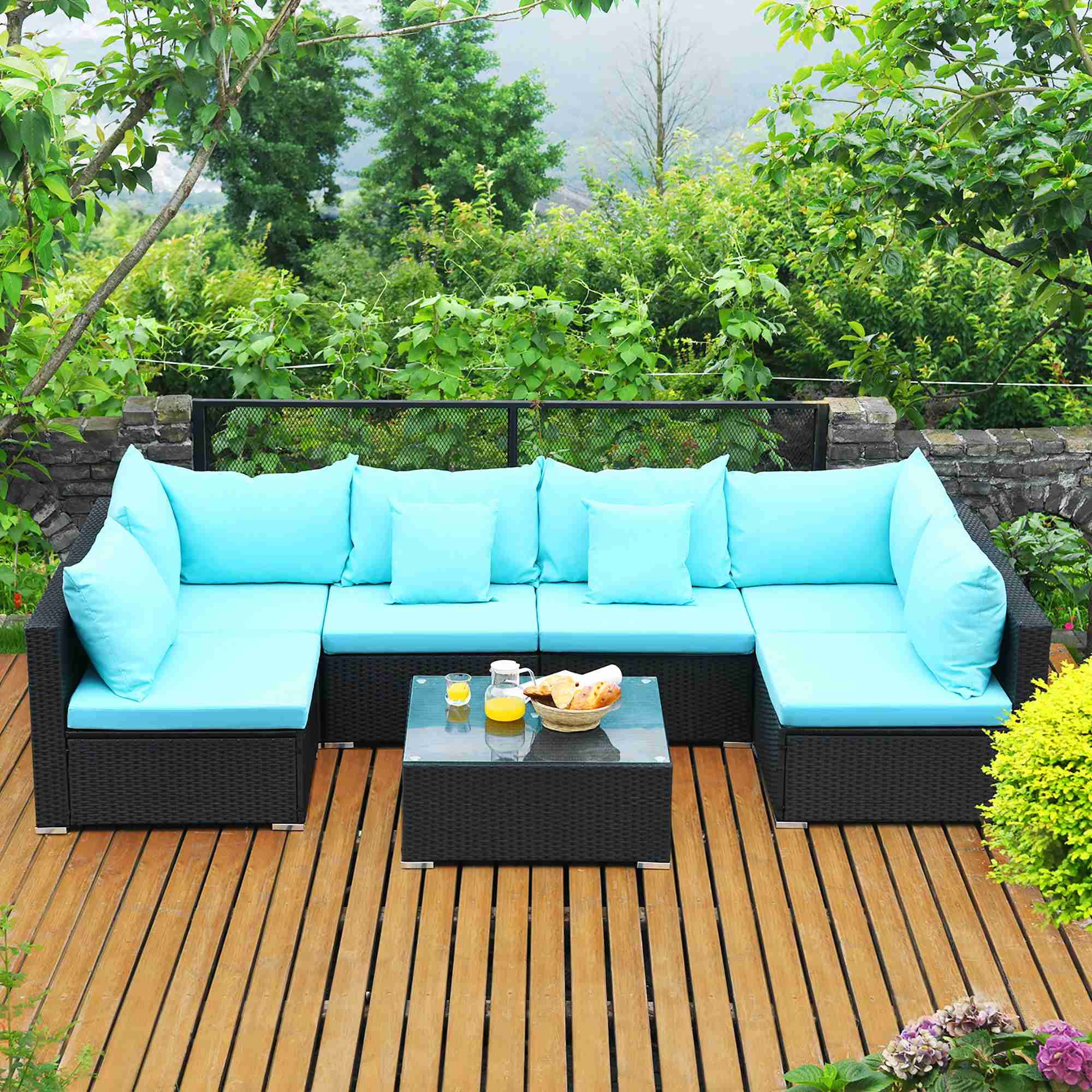 Click here for Costway 7pcs Patio Wicker Sofa Set Sectional Conve... prices