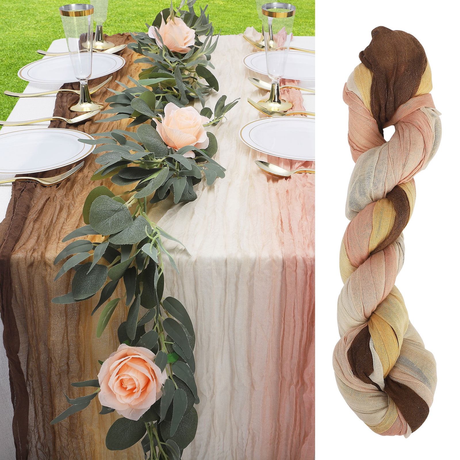 Chiffon Ribbon Table Runner Gauze Cheese Cloth Silk Ribbon Boho Table ...