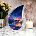 VALERASH Dolphin Urn for Ashes - Blue Teardrop Urn Northern Light ...
