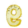 Gold Foil Number 9 Pinata, Small (15.5 x 11 x 3 in), for 9th Birthdays ...