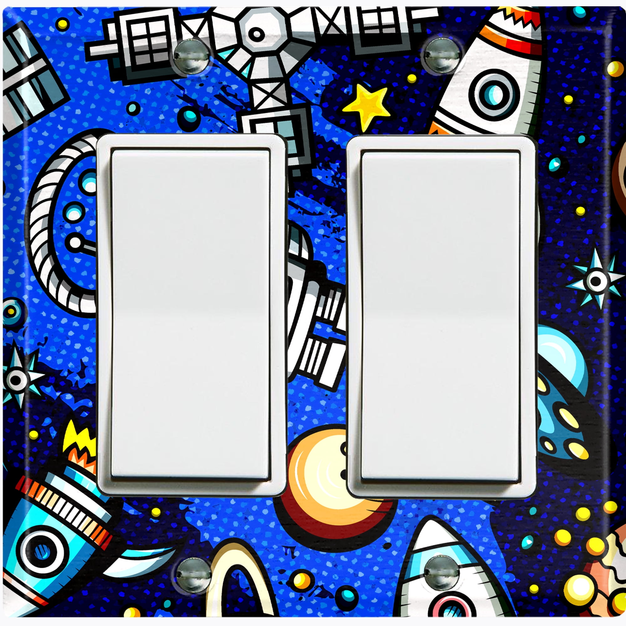 Metal Light Switch Wall Plate Outlet Cover (Spaceship UFO Astronaut ...