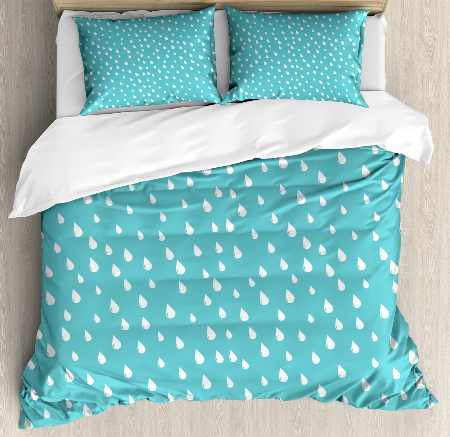 White And Turquoise Bedding