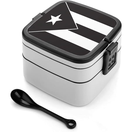 Black Puer o Rico Flag Prin All In One Double Layer Ben o Box for Adul ...