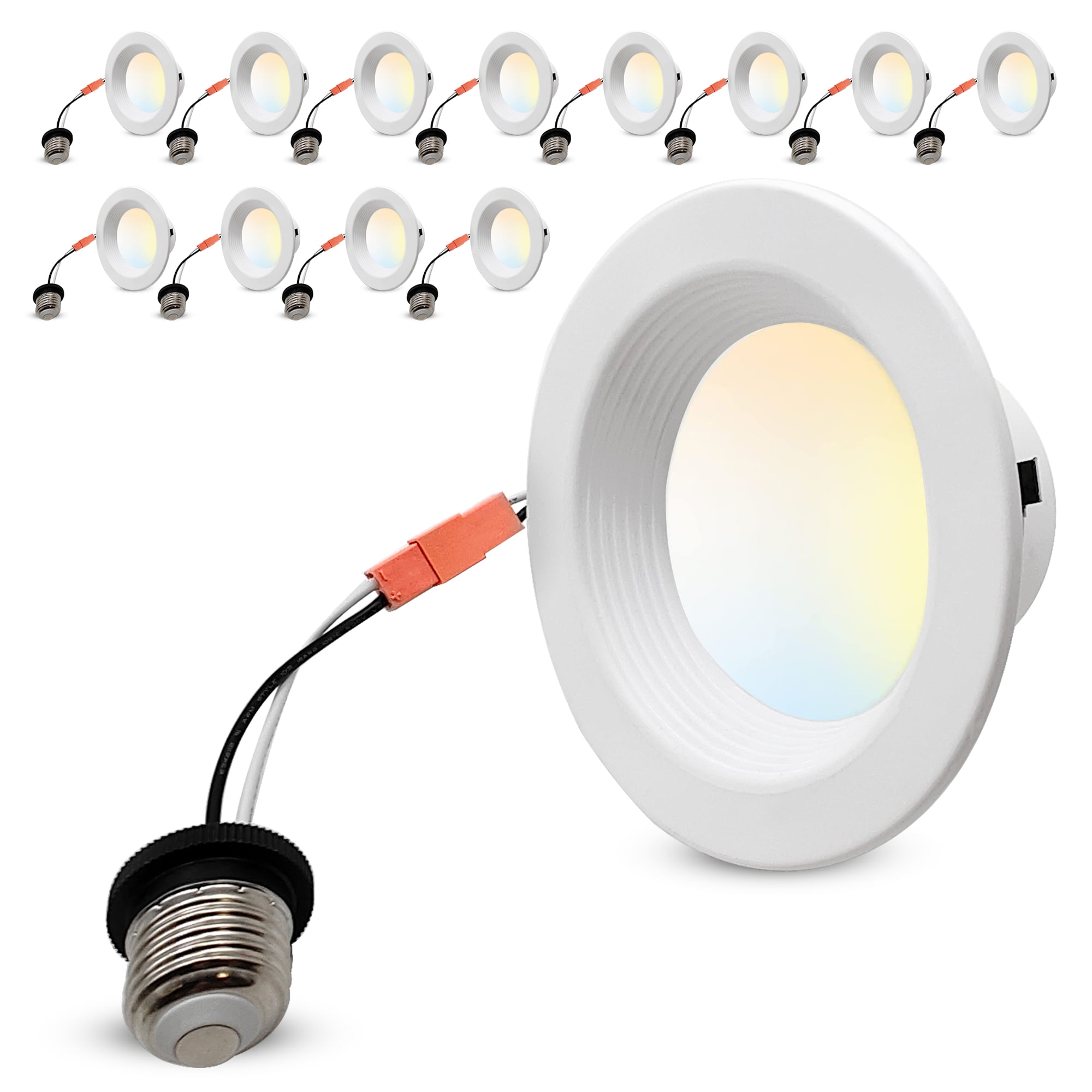 MingBright 12 Pack 4-inch Retrofit LED Recessed Lighting, Recessed Down ...