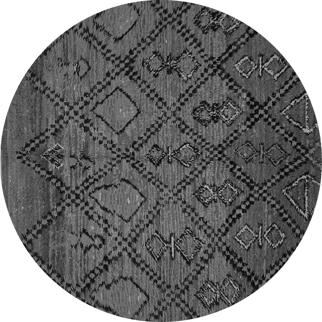 Ahgly Company Indoor Round Abstract Gray Modern Area Rugs, 8' Round ...