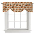 Fall Tie Up Valances Curtain, Ocean Blue Pumpkins Orange Golden ...
